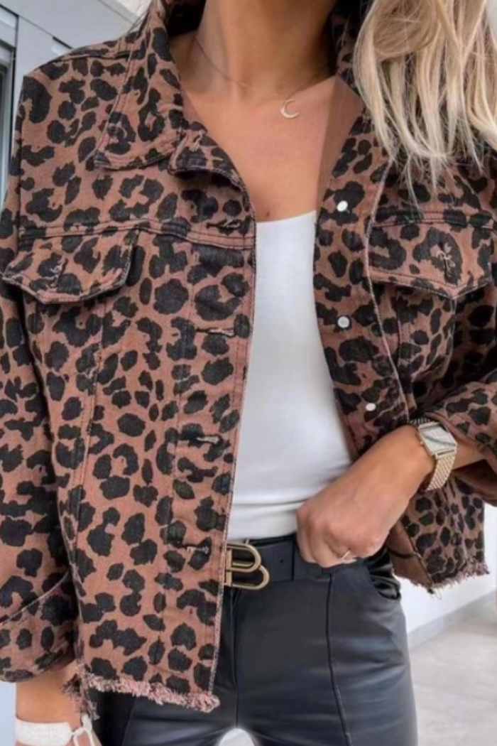 Leopard Print Denim Jacket – soapandwaternewport