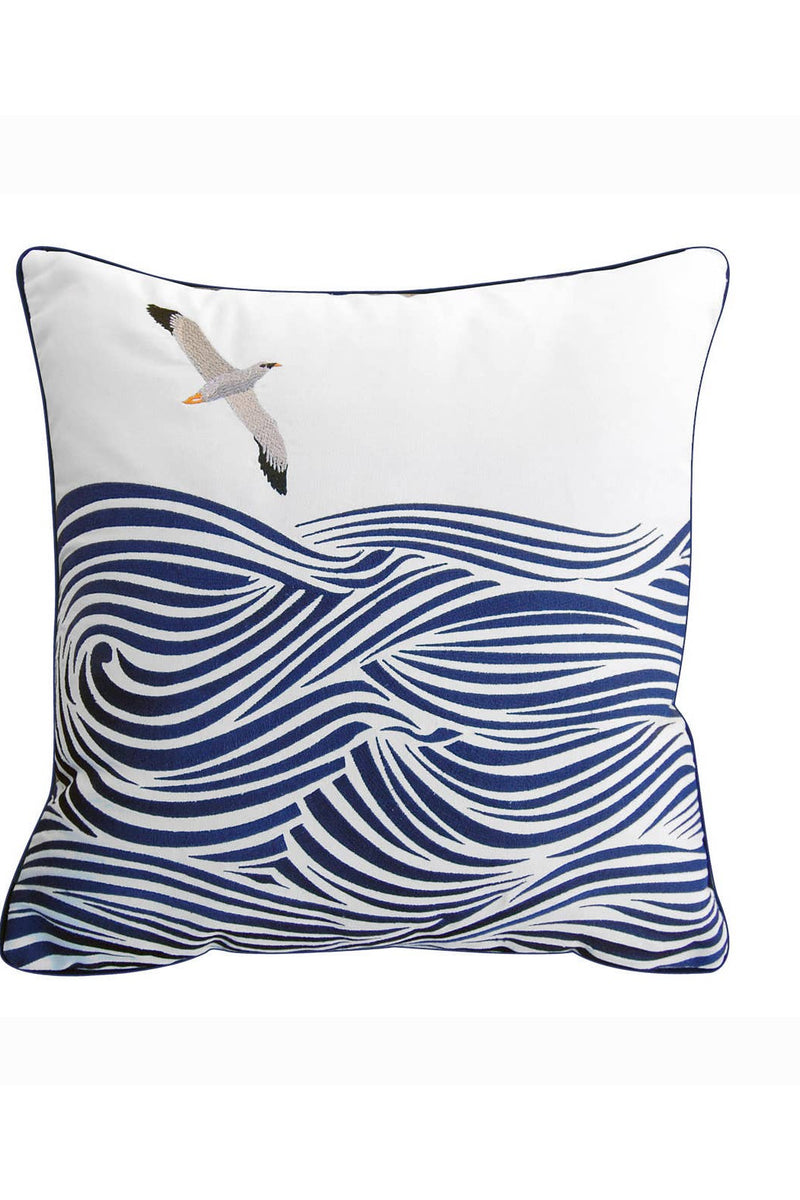 Albatross and Waves Indoor/Outdoor Pillow – soapandwaternewport