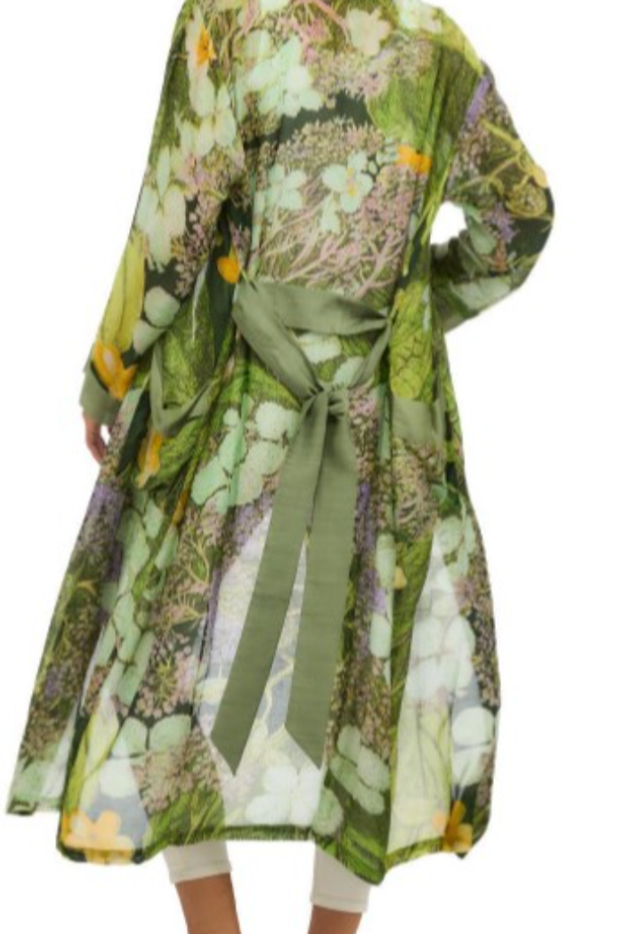 Floral Viscose Robe Gown with Removable Waist Tie Closure ...
