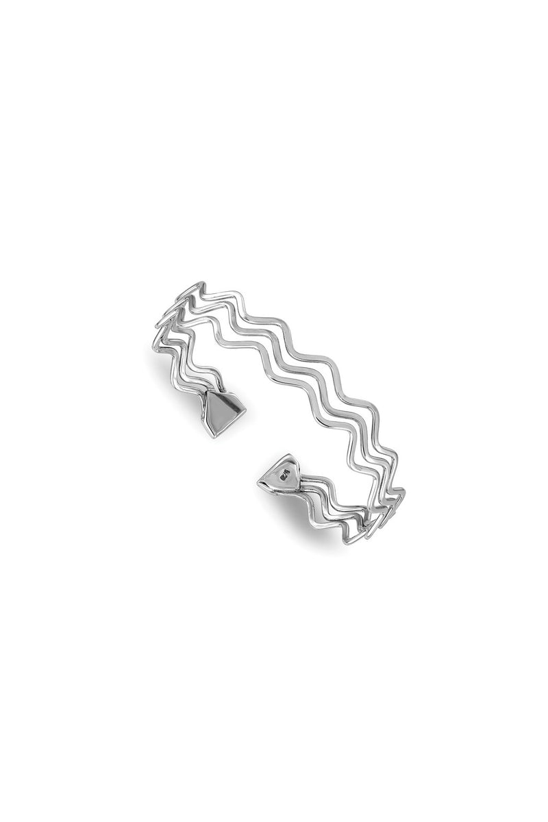 Sterling Silver Polished Multi Wave Bangle – soapandwaternewport